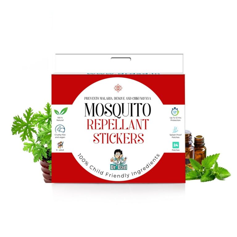 Mosquito Repellent Stickers by Dr. Dad (Pack of 24 stickers) - Dr Dad